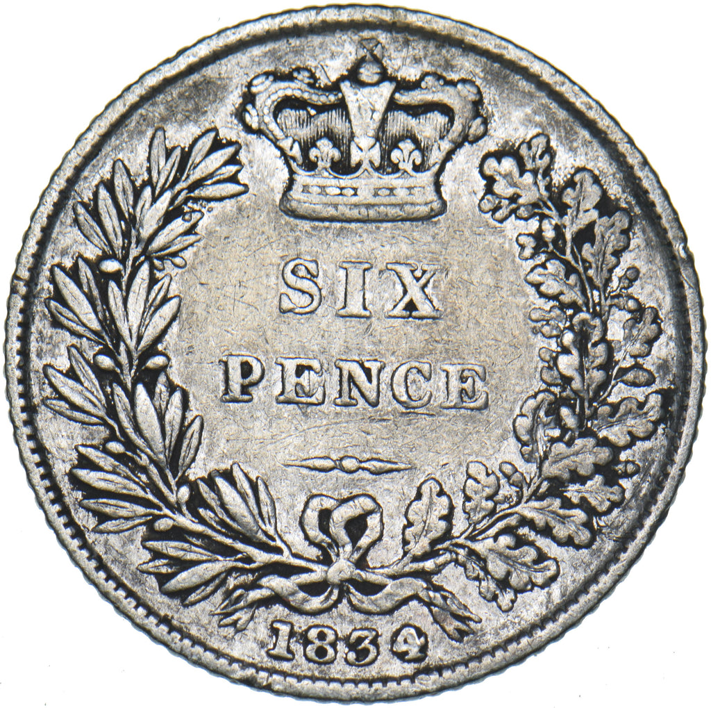 1834 Sixpence - William IV British Silver Coin - Nice – The Coin King