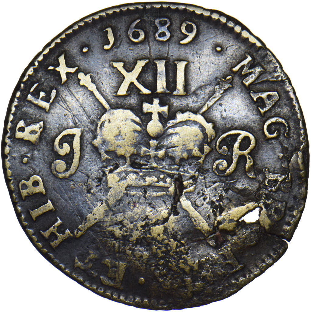 1689 Ireland Gunmoney Shilling (Castle Below) - James II Copper Coin V – The Coin King