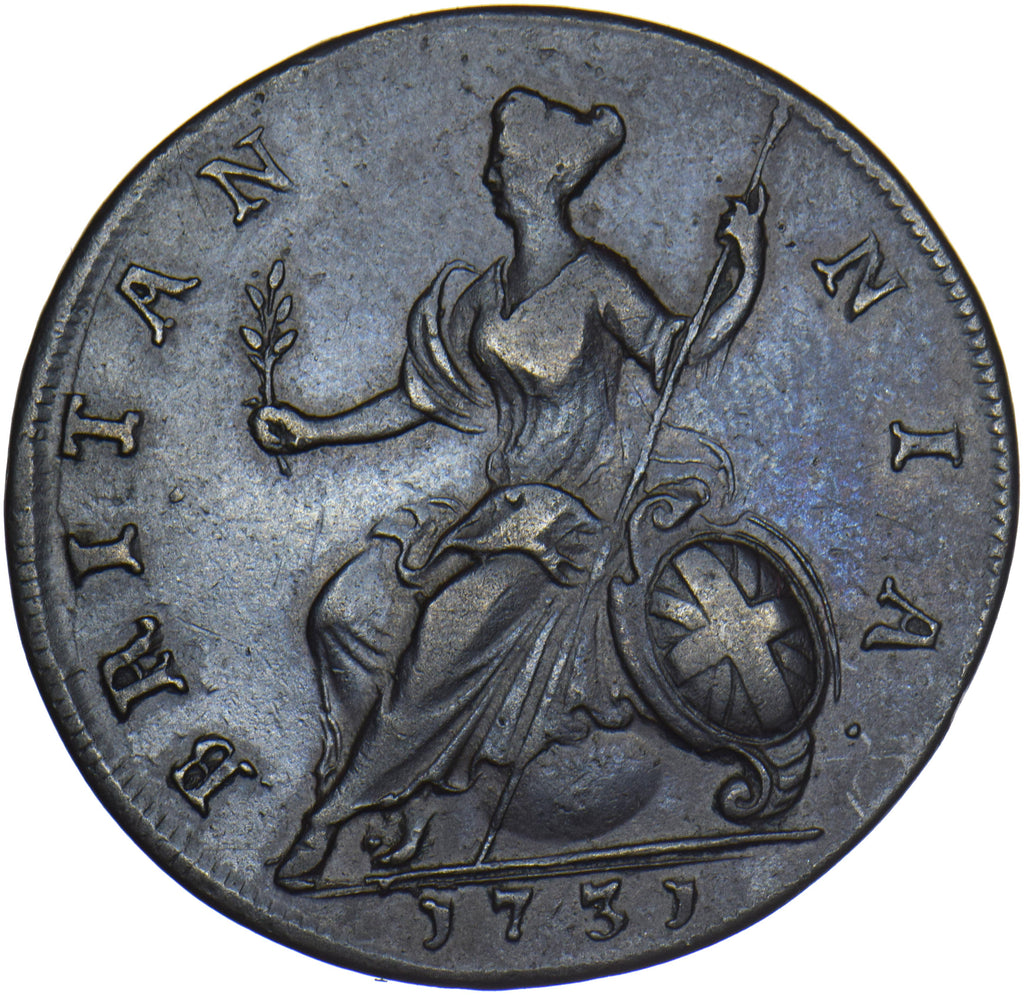 1731 Halfpenny - George II British Copper Coin - Nice – The Coin King