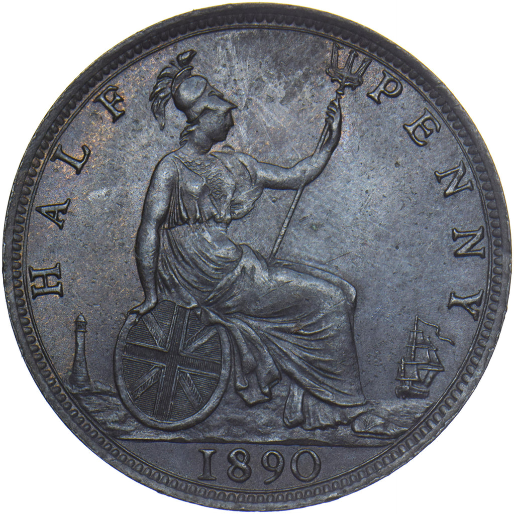 1890 Halfpenny - Victoria British Bronze Coin - Very Nice – The Coin King