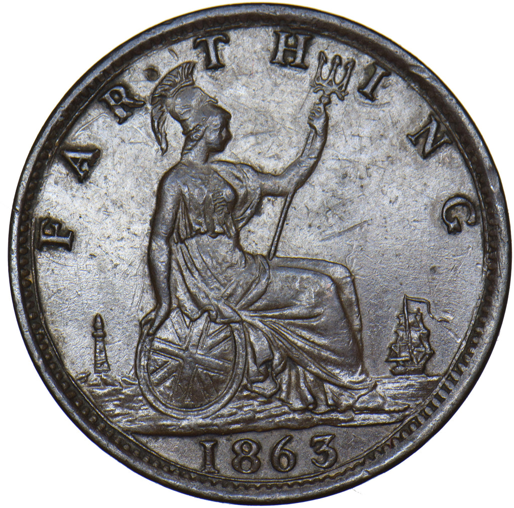 1863 Farthing - Victoria British Bronze Coin - Very Nice – The Coin King