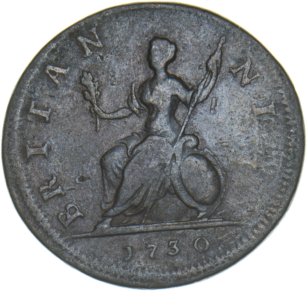 1730 Farthing - George II British Copper Coin - Nice – The Coin King