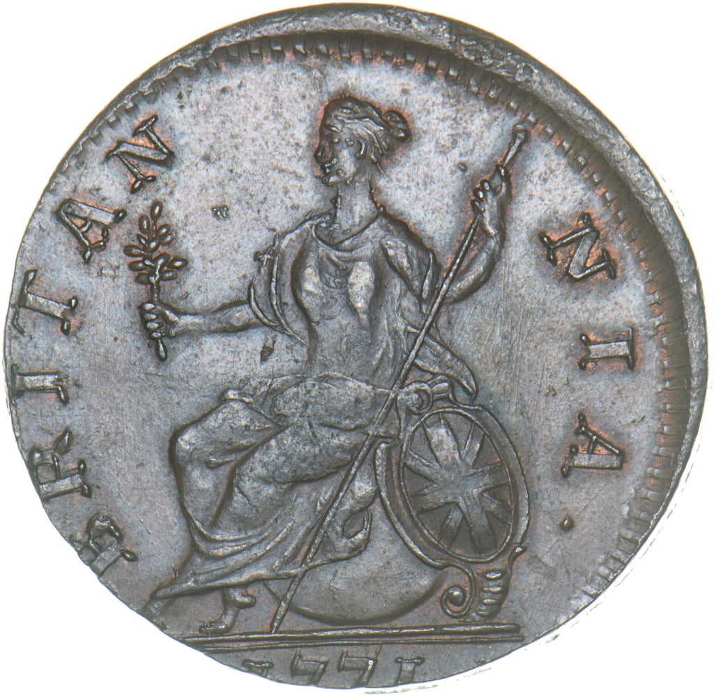 1771 Halfpenny (Non Regal) - George III British Copper Coin - Very Nic ...