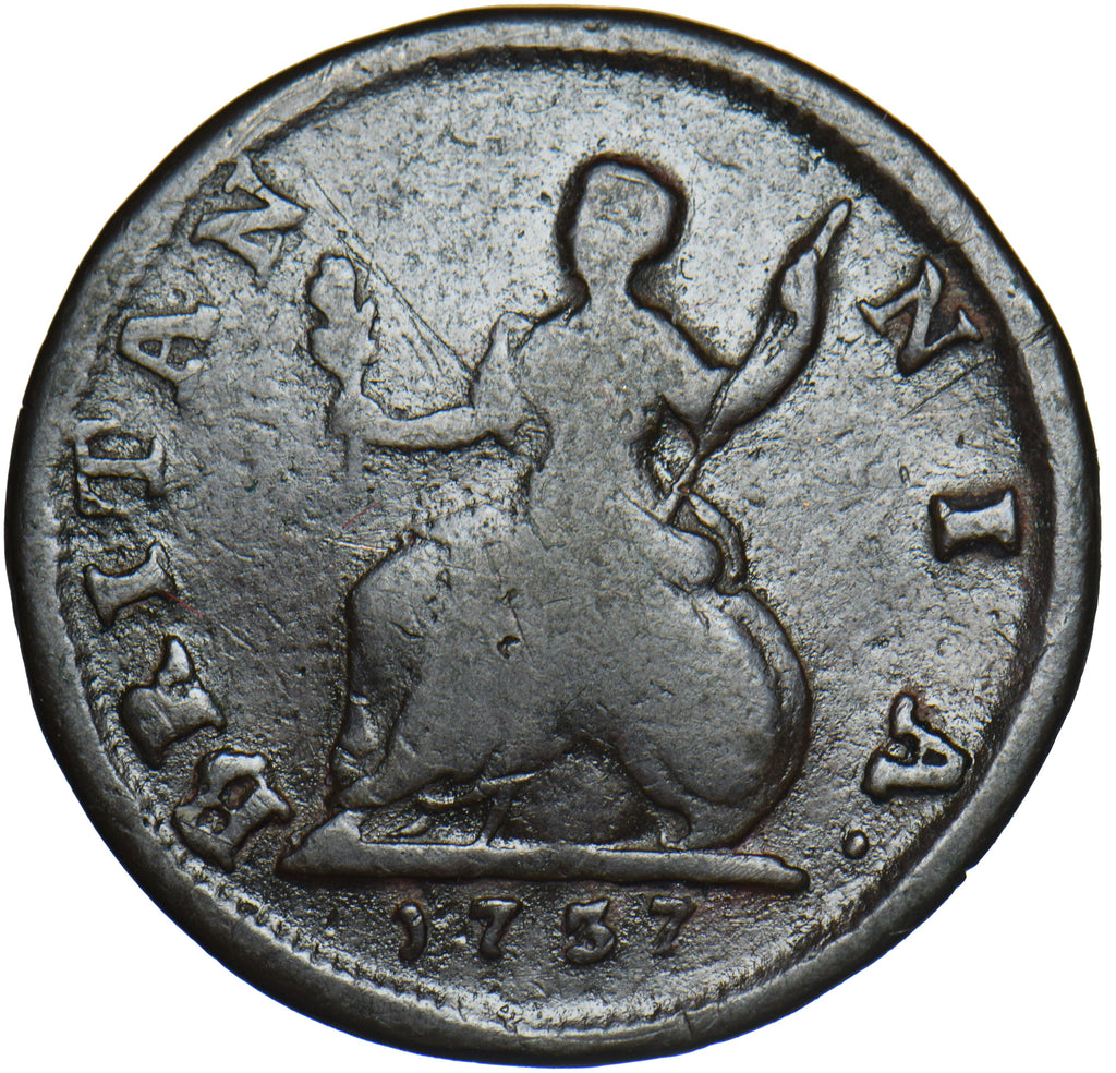 1737 Farthing - George II British Copper Coin – The Coin King