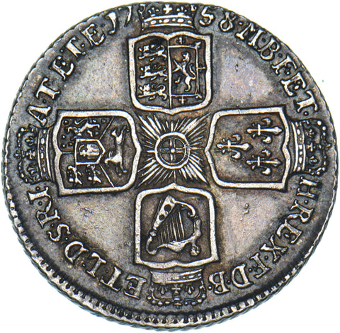 1758 Shilling - George II British Silver Coin - Very Nice – The Coin King