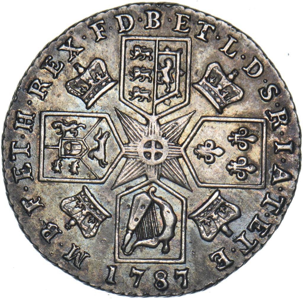 1787 Shilling (No Stops at Date) - George III British Silver Coin - Ve ...