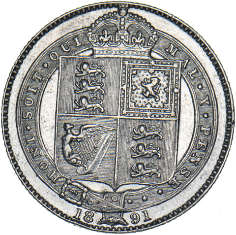 1891 Shilling - Victoria British Silver Coin - Nice – The Coin King