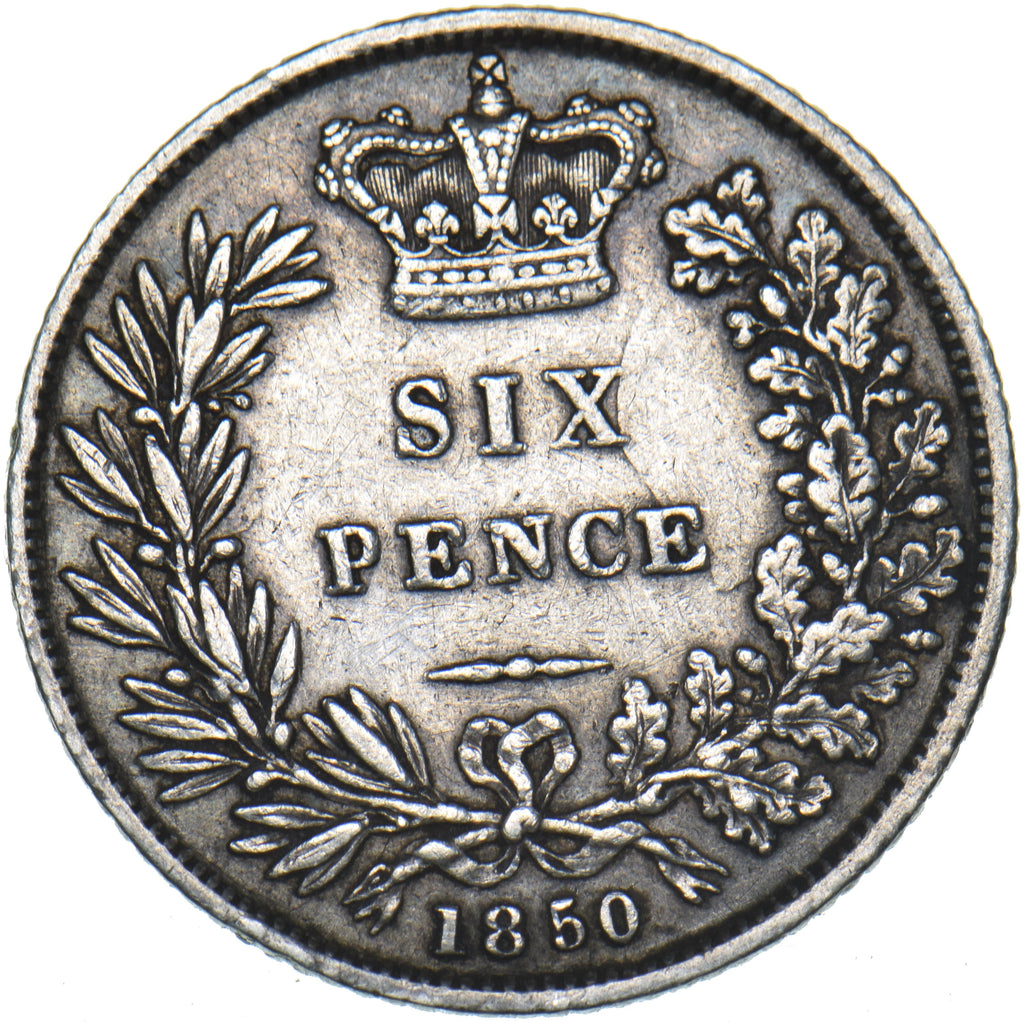 1850 Sixpence - Victoria British Silver Coin - Nice – The Coin King