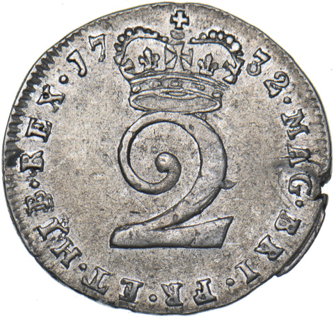 1732 Maundy Twopence - George II British Silver Coin - Nice – The Coin King