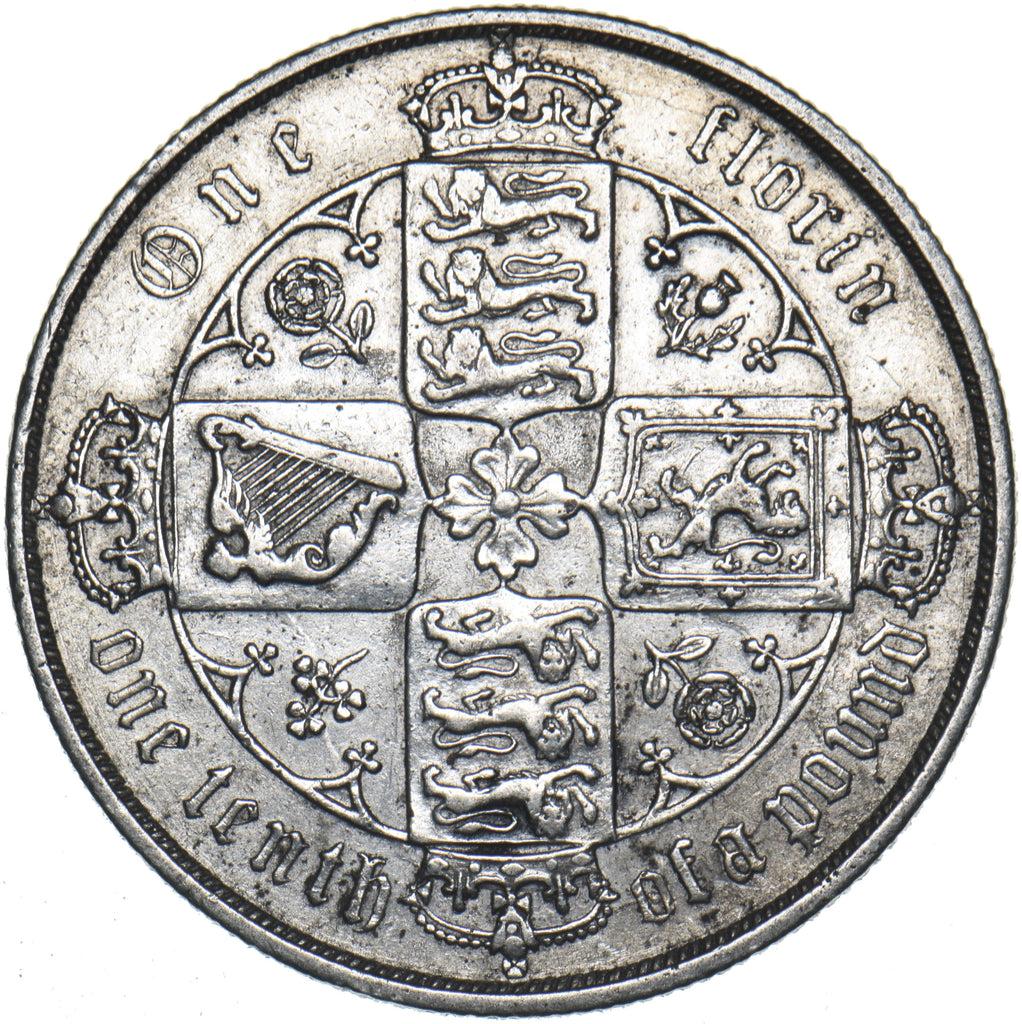 1880 Gothic Florin - Victoria British Silver Coin – The Coin King