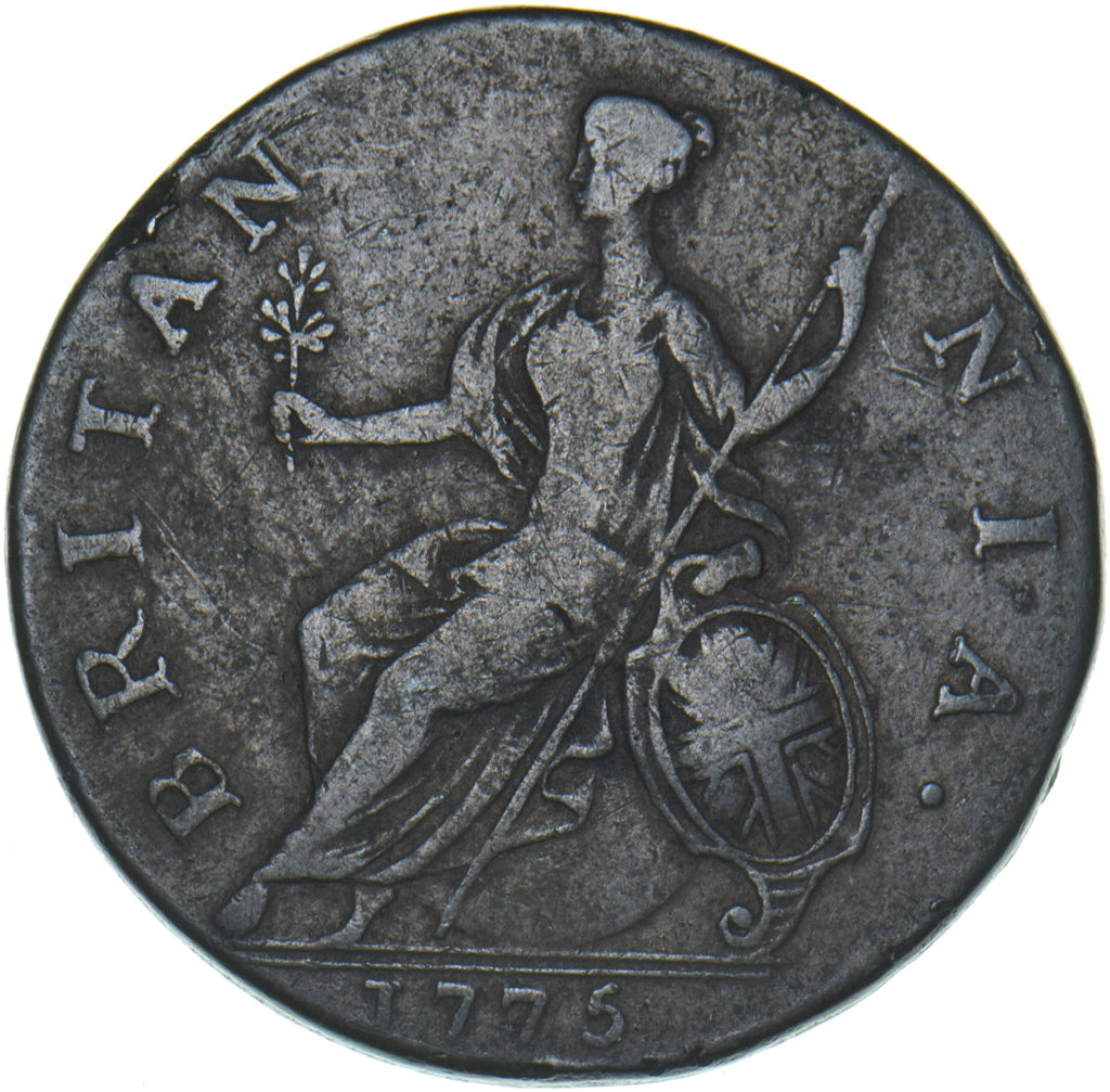 1775 Halfpenny (Contemporary Counterfeit) - George III British Copper ...