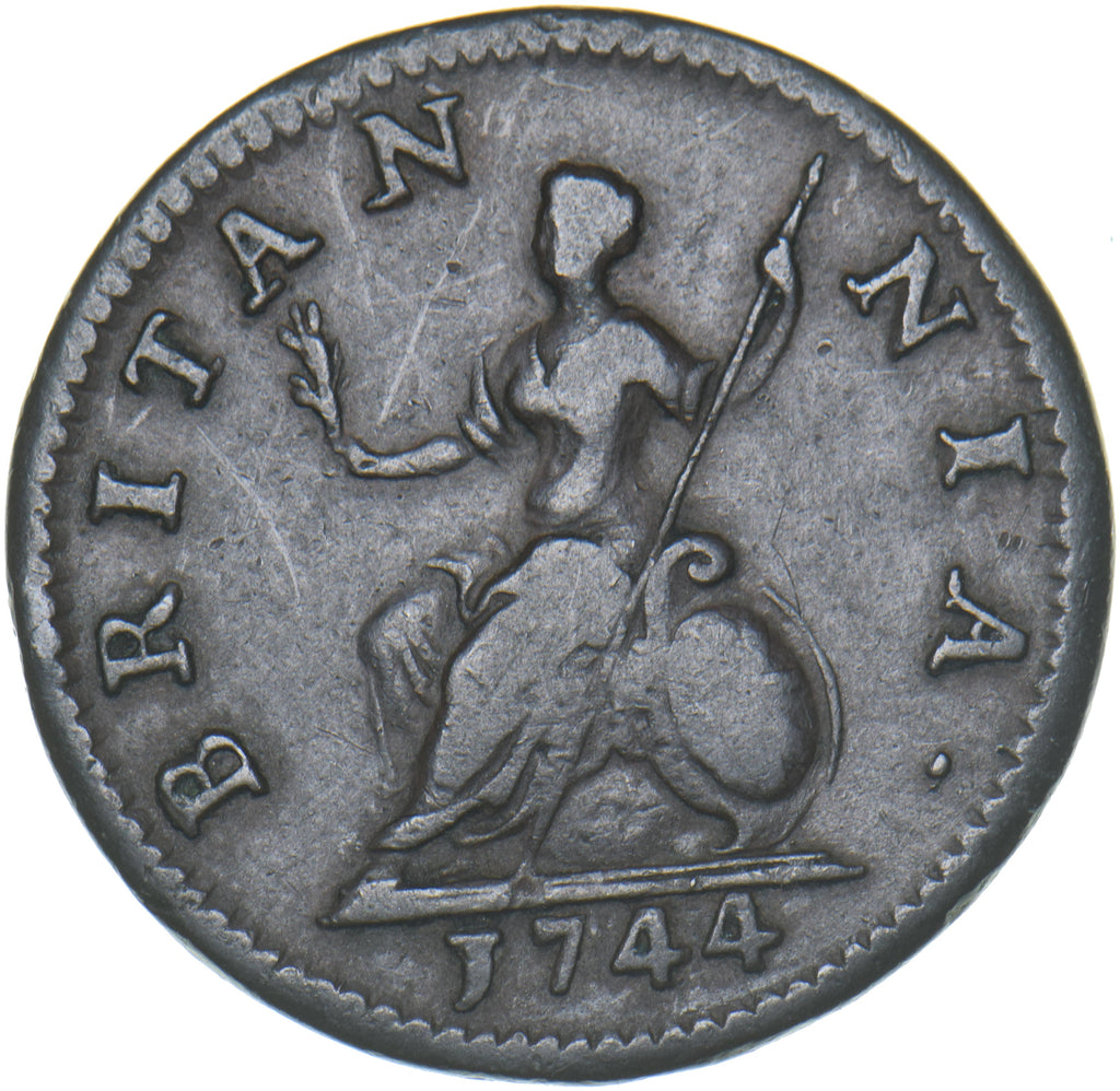 1744 Farthing - George II British Copper Coin – The Coin King