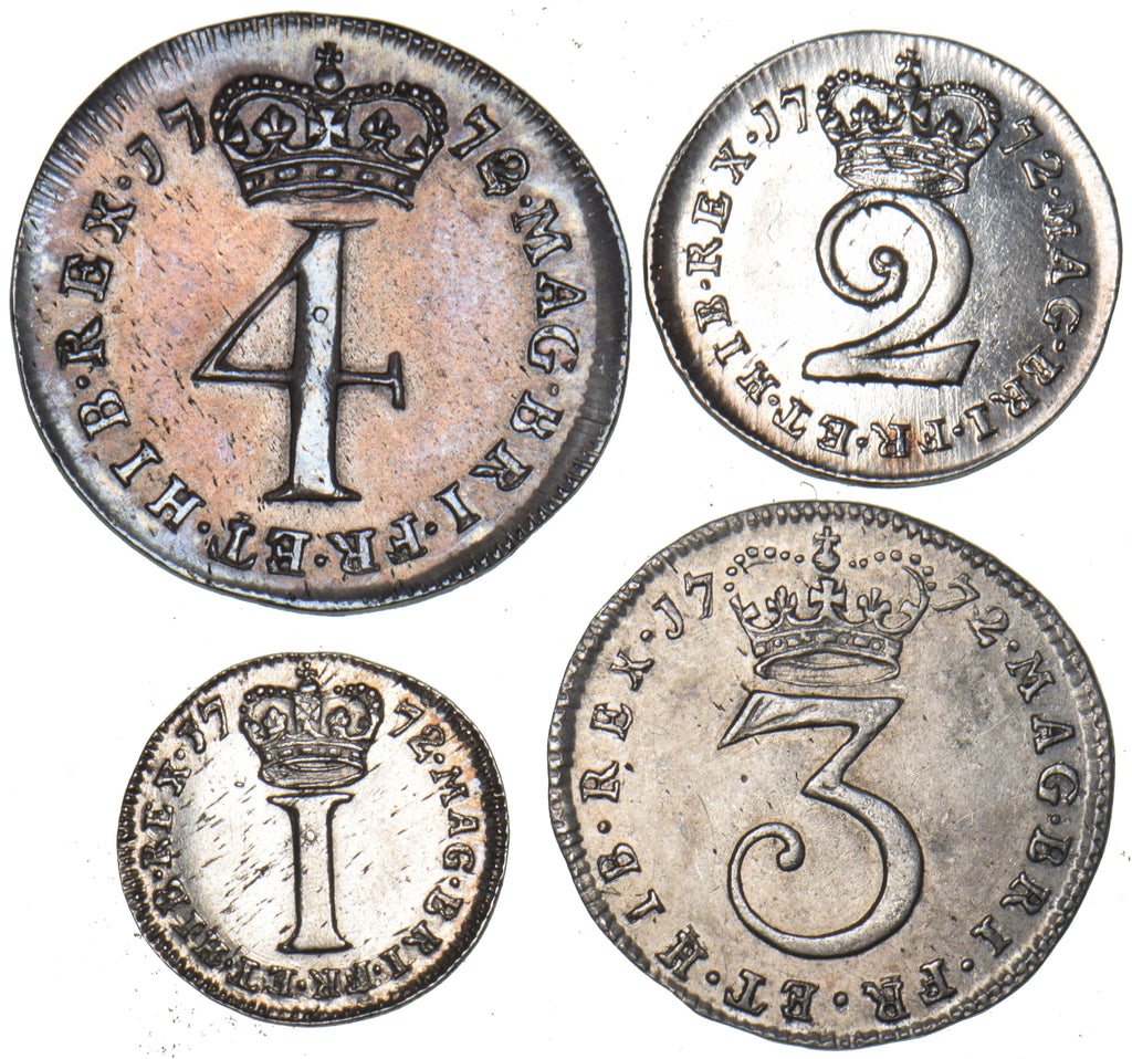 1772 Maundy Set - George III British Silver Coins - Very Nice – The ...