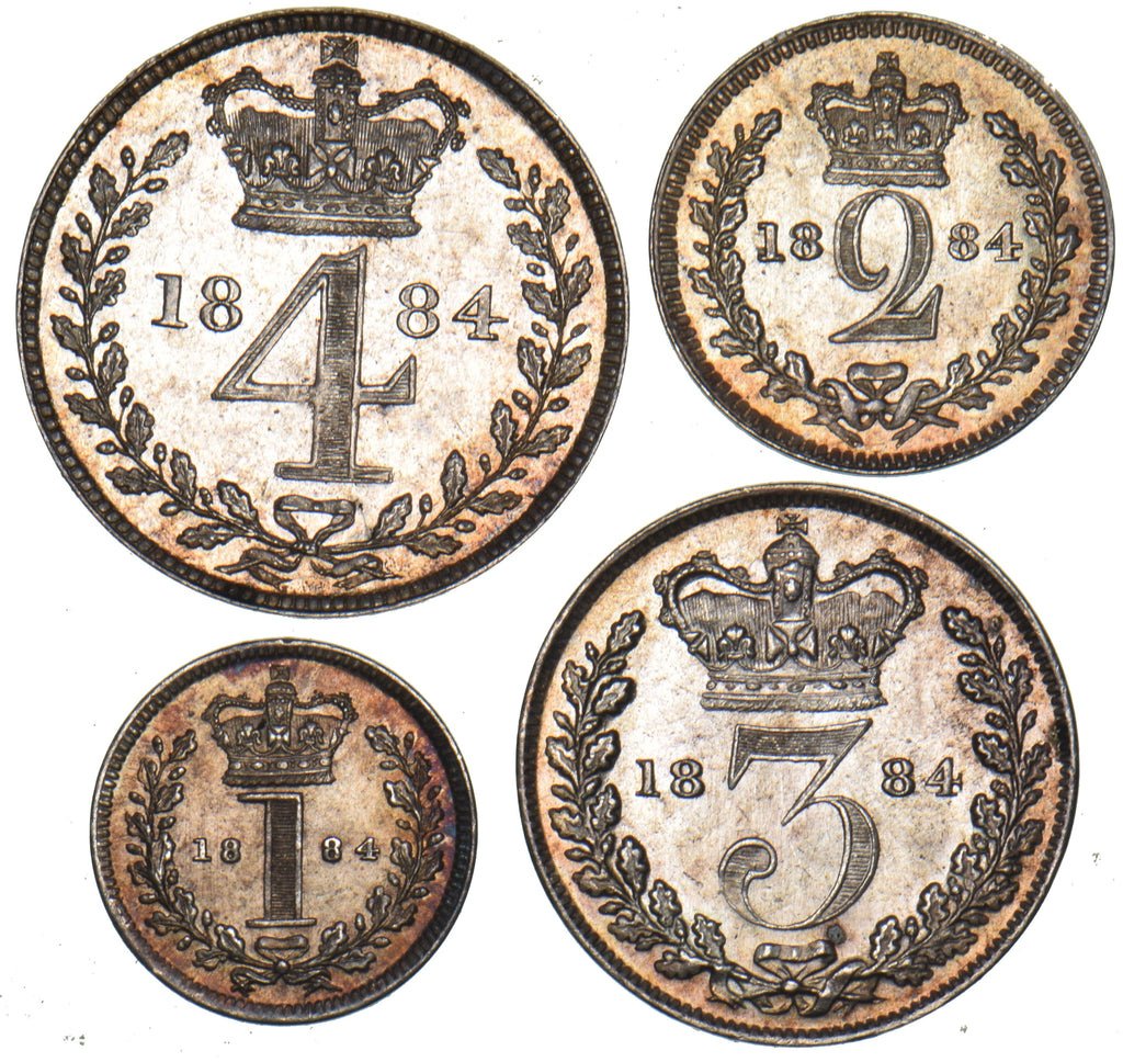 1884 Maundy Set - Victoria British Silver Coins - Superb – The Coin King
