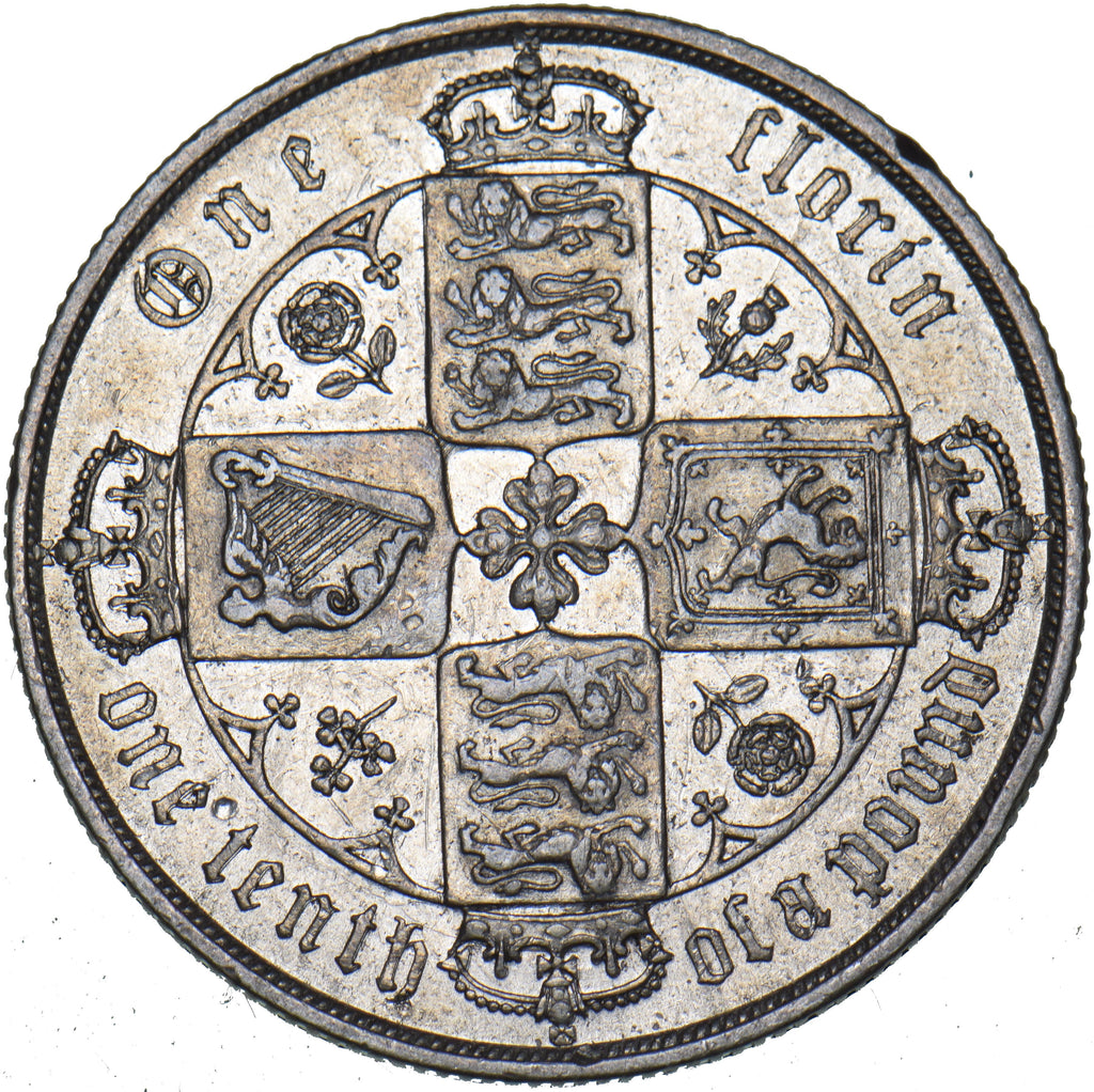 1873 Gothic Florin - Victoria British Silver Coin - Nice – The Coin King