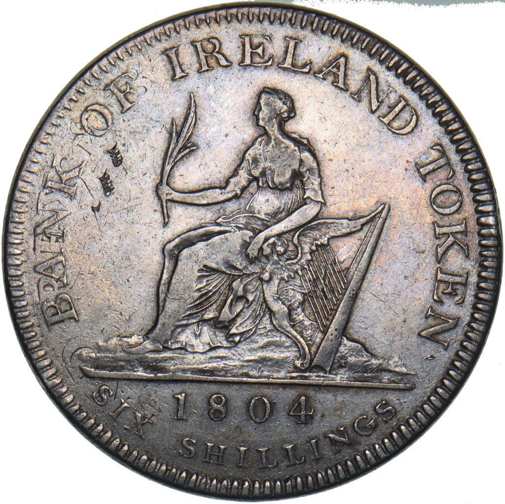 1804 Ireland 6 Shillings Bank Token - George III Silver Coin - Nice ...