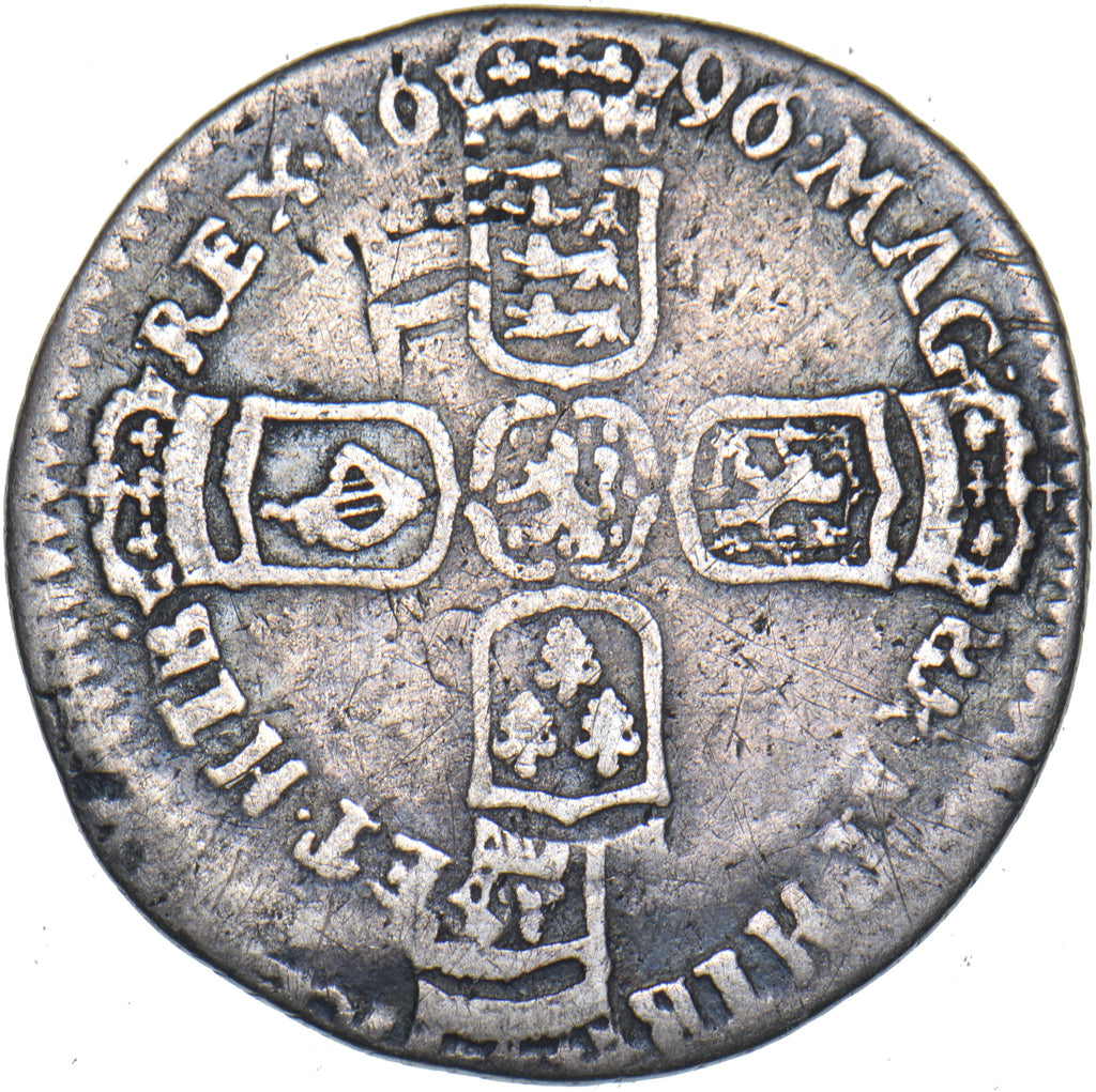 1696 B Sixpence (Mis-struck) - William III British Silver Coin – The ...