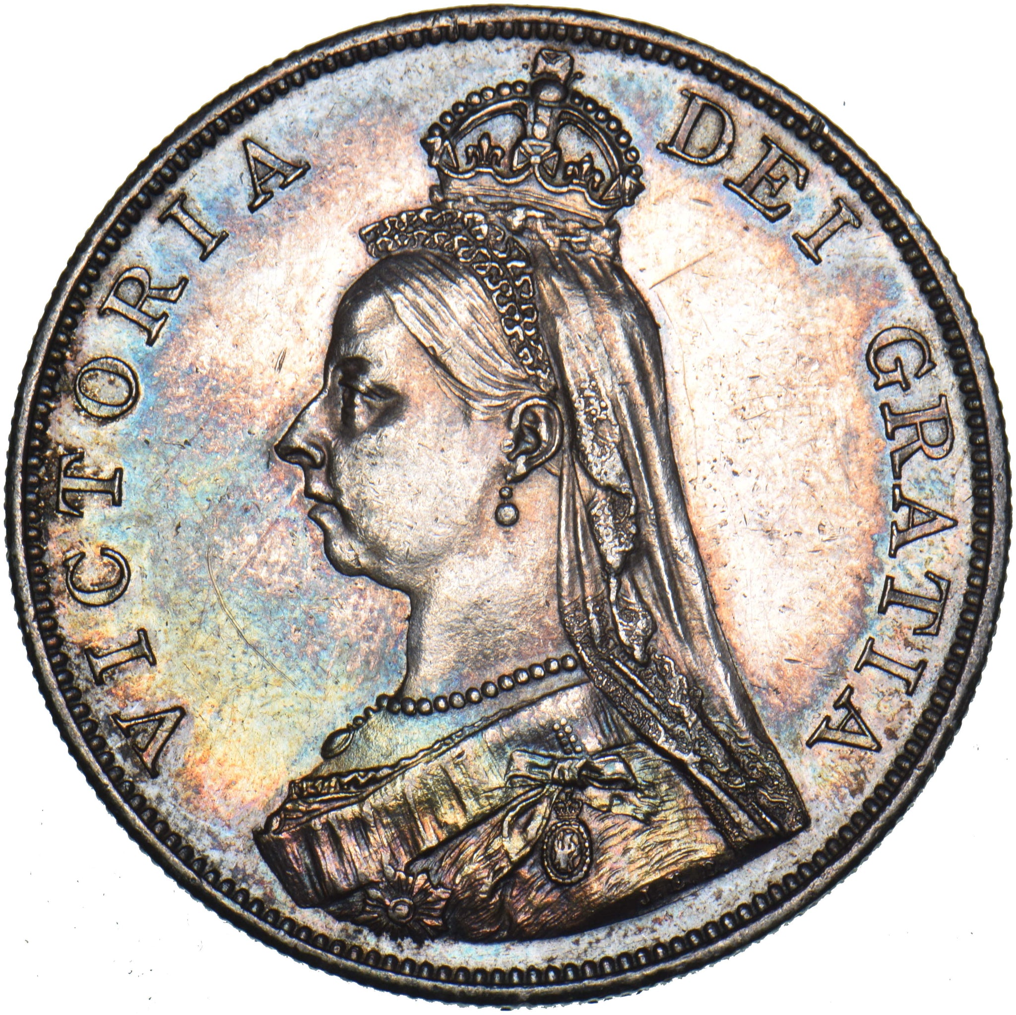 1887 Double Florin (Arabic 1) - Victoria British Silver Coin - Superb ...