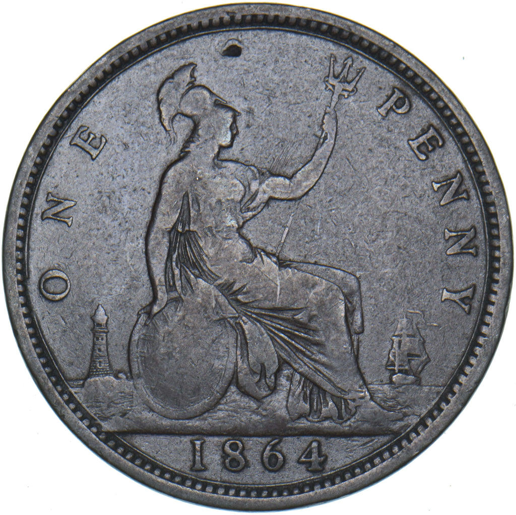 1864 Penny (Upper Serif) - Victoria British Bronze Coin – The Coin King