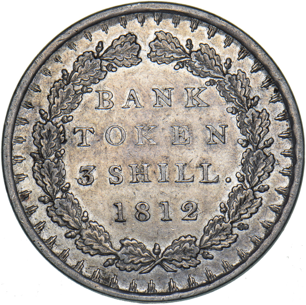 1812 3 Shillings Bank Token - George III British Silver Coin - Nice ...