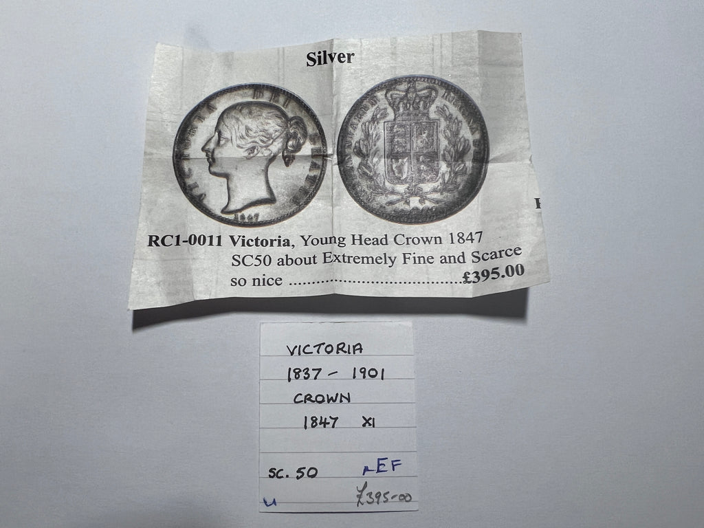 1847 Crown - Victoria British Silver Coin - Nice – The Coin King