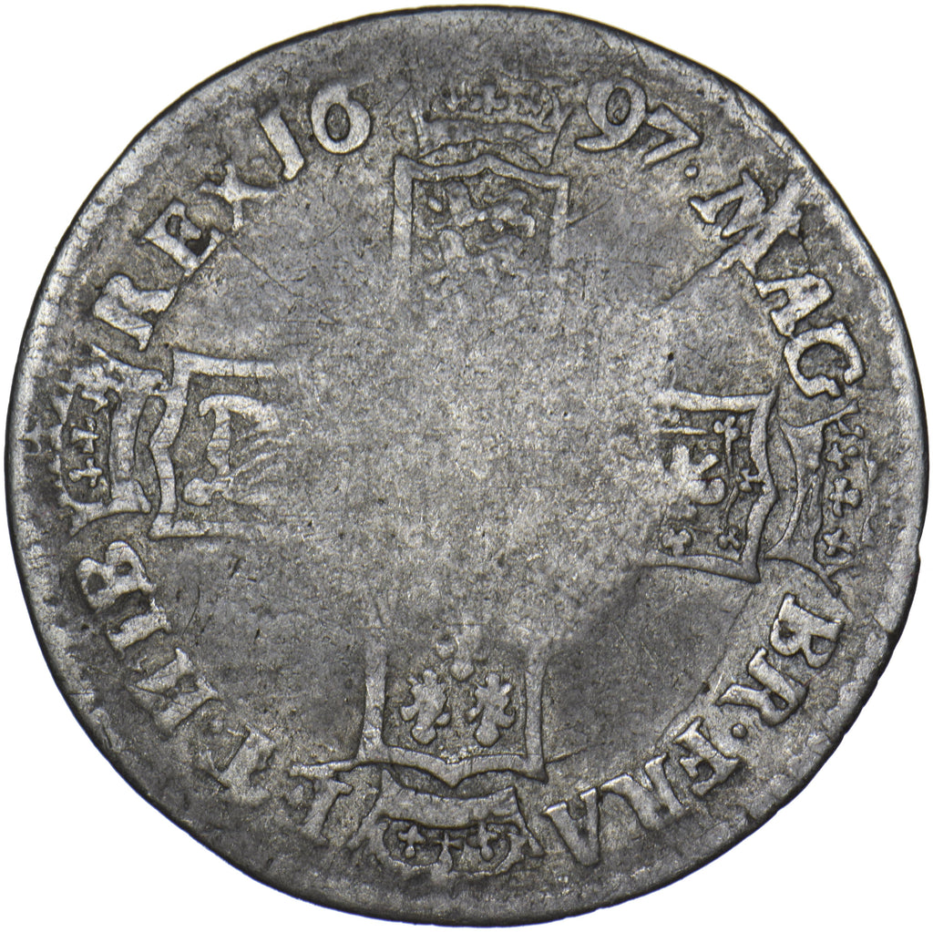 1697 Sixpence (Rare 2nd Bust, R/I) - William III British Silver Coin ...