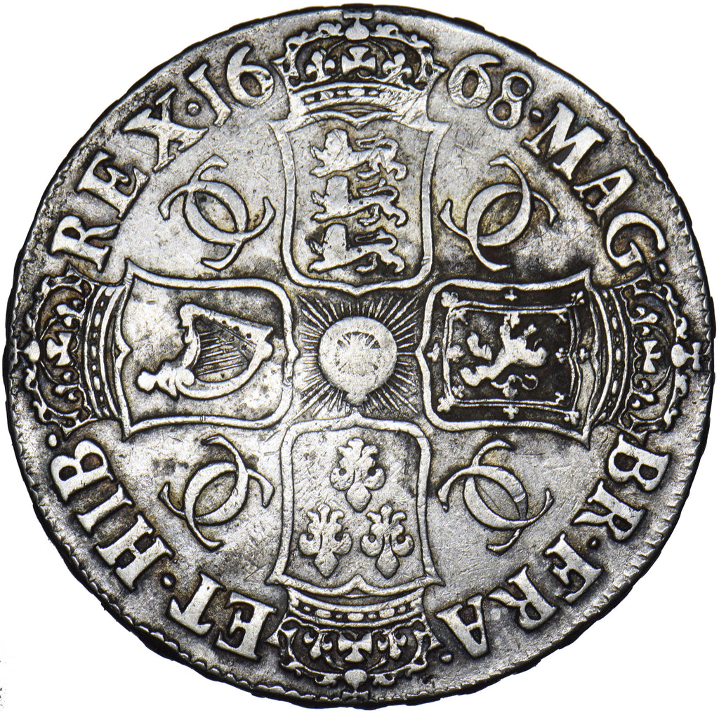 1668 Crown - Charles II British Silver Coin - Nice – The Coin King