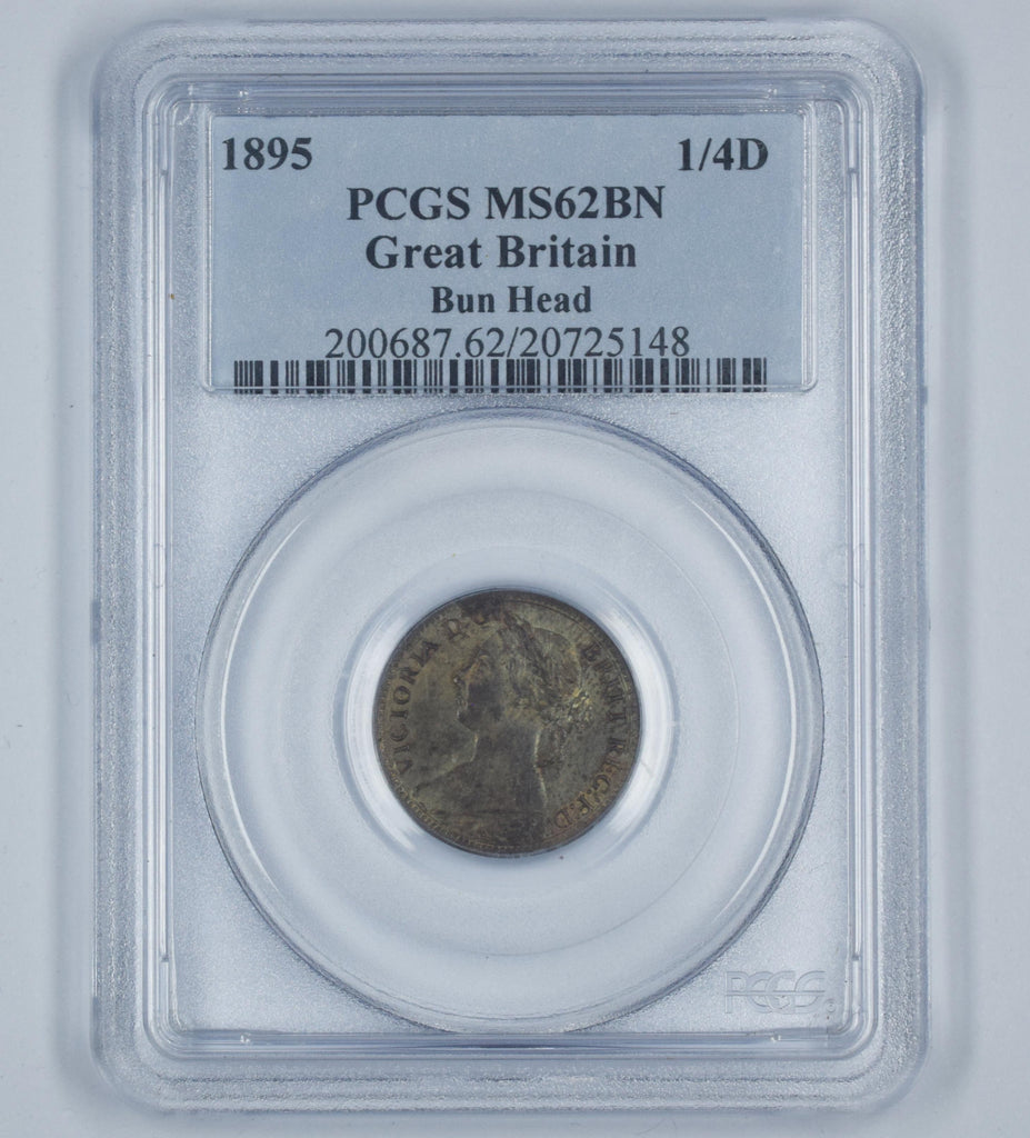 1895 Farthing (PCGS MS62 BN) - Victoria British Bronze Coin - Very Nic ...